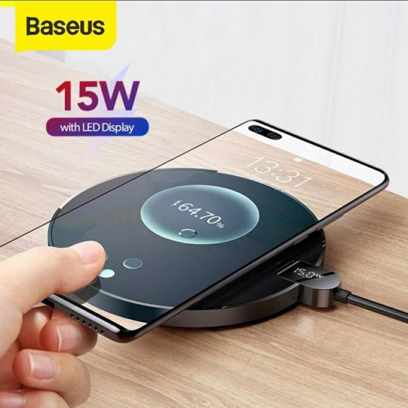 Jual Wireless Charger Pad Baseus Digital Led Fast Charging Quick Charge ...