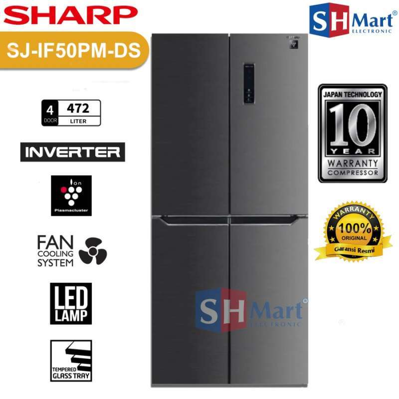 Jual Kulkas Sharp 4 Pintu Side By Side Inverter SJ-IF50PM-DS 472Liter ...