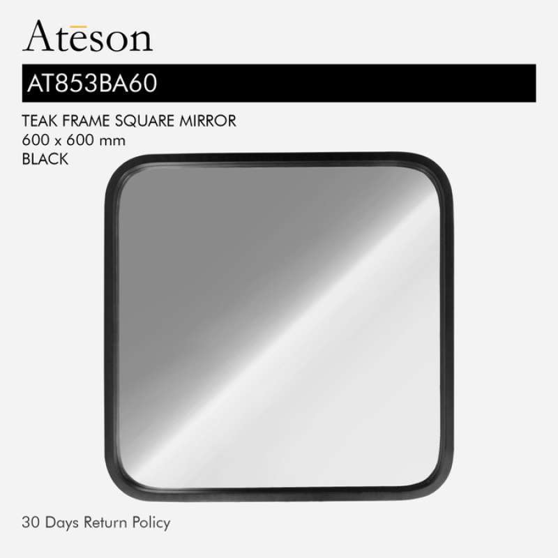 Jual Ateson At853Ba60 Kaca Cermin Kotak Persegi Frame Kayu Jati Hitam ...