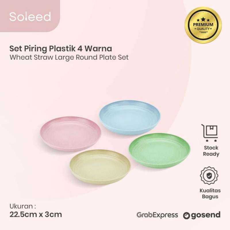 Jual Piring Bulat Plastik Jerami Gandum 22.5cm Set 4 Warna Wheat Straw Di Seller Jcfuturemart ...