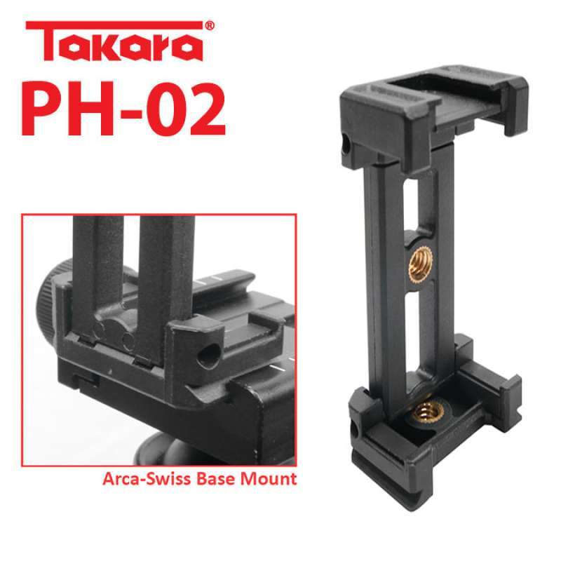 Promo Takara PH-02 Foldable Phone Holder with Cold Shoe and Arca Swiss ...