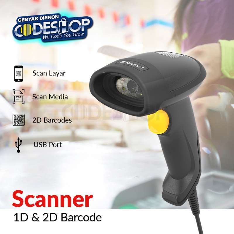 Jual Newland HR-3280 Scanner Barcode 2D Imager Auto Sense Scan USB Plus ...