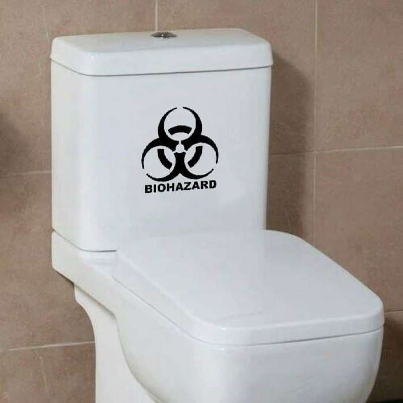 Jual Stiker Sticker Toilet Cutting Vinyl WC Kamar mandi BioHazard ...