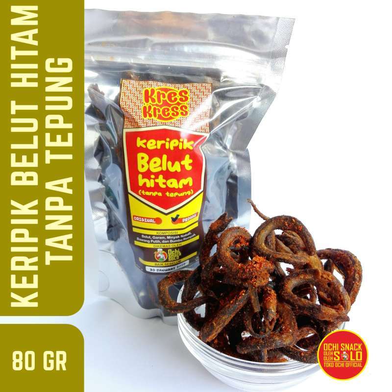 Promo KERIPIK BELUT HITAM TANPA TEPUNG 80 GR OCHI SNACK – PEDAS - KETO ...