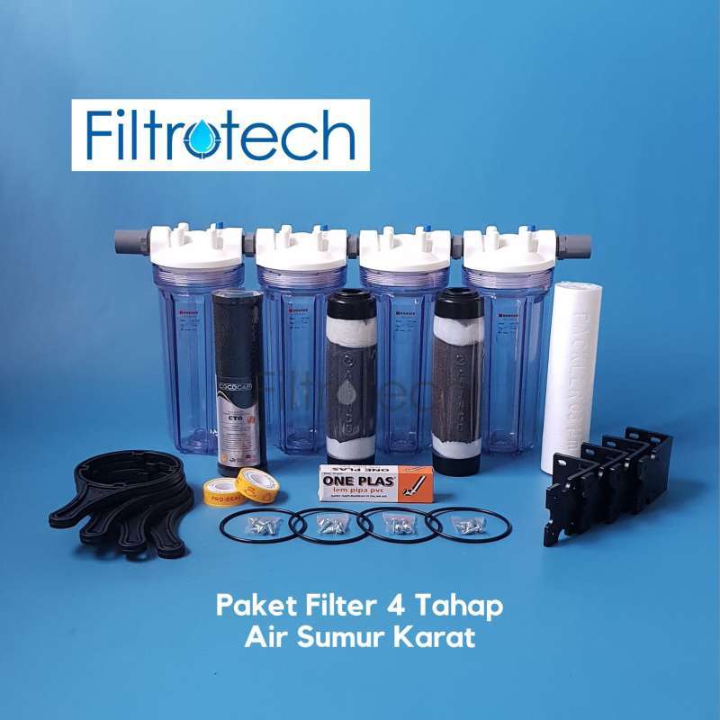 Jual Paket Filter Air 4 Tahap Sumur Zat Besi Karat 10 Inch - Paket ...
