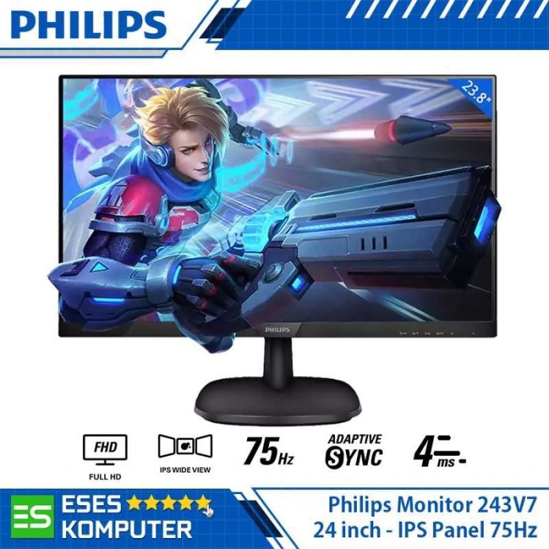 Jual Monitor Philips 243v7 24 Inch Gaming Monitor - Ips - 75hz - 4ms Di ...