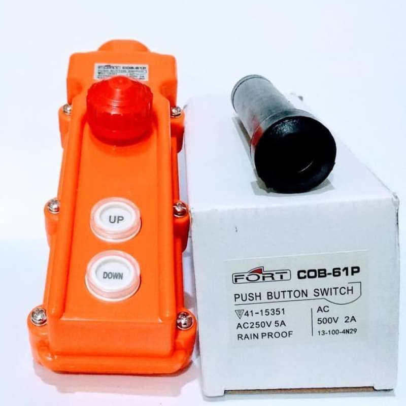 Promo Hoist Push Button Cob-61P 2 Tombol With Emergency Stop 2Tombol ...