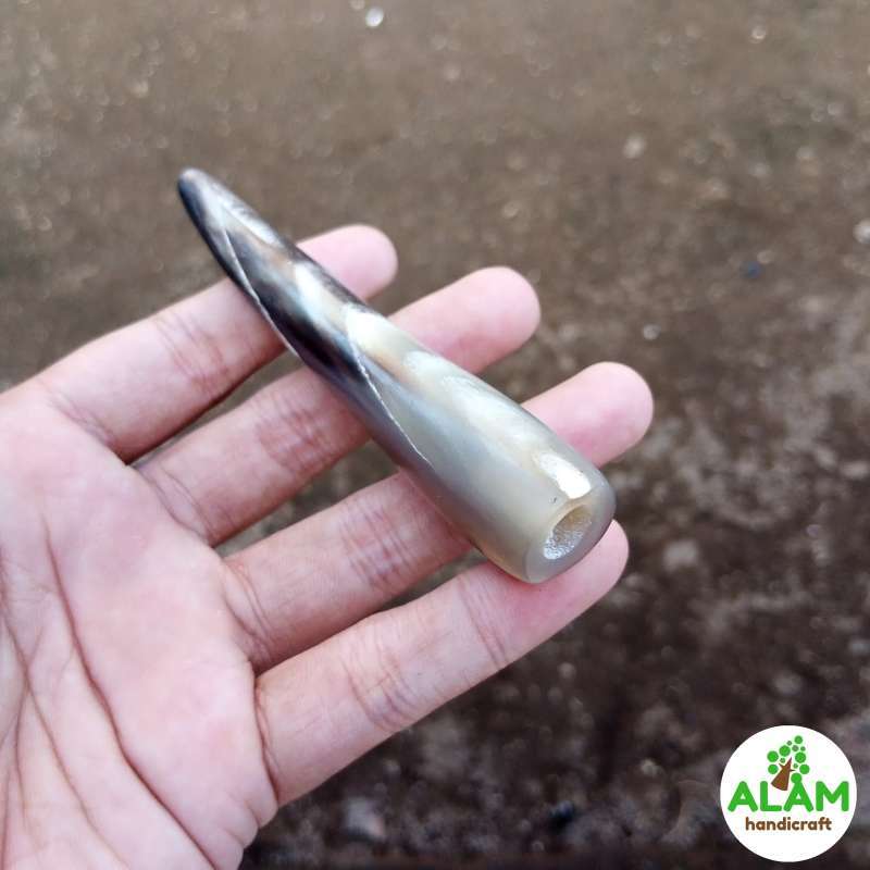 Jual Pipa Roko Tanduk Kerbau Bule / Pipa Once Mini Tanduk Asli Tembus ...