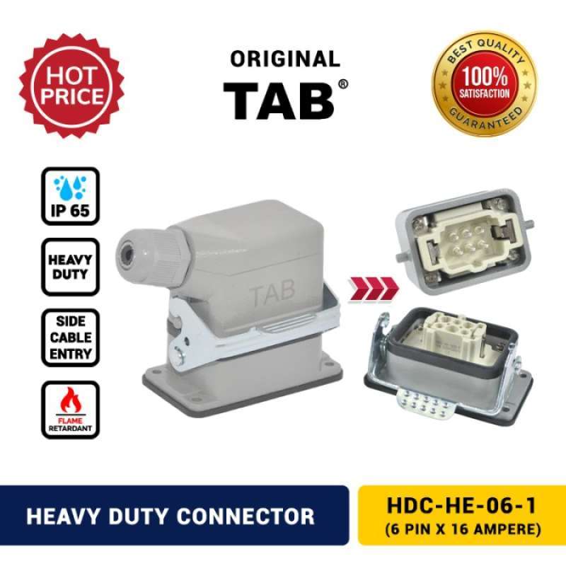 Promo Heavy Duty Connector 6 Pin HDC-HE-06-1 TAB Steker + Stop Kontak HANDAL Diskon 23% di ...