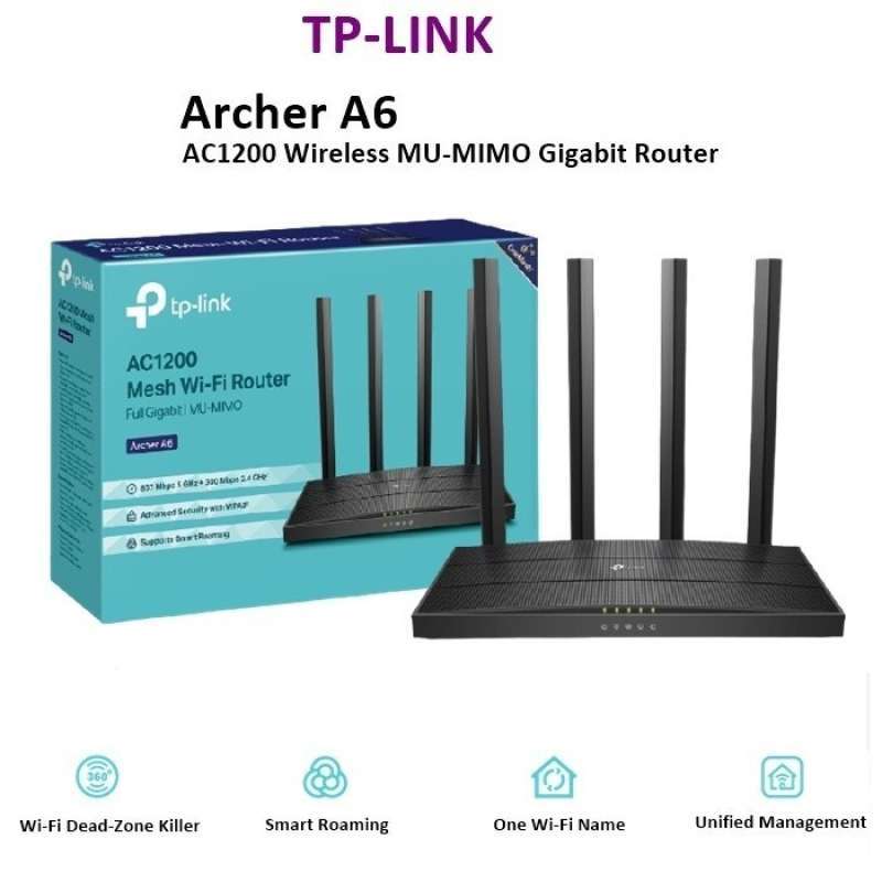 Jual Tp_link Archer A6 Ac1200 Wireless Mu-mimo Gigabit Router Di Seller ...