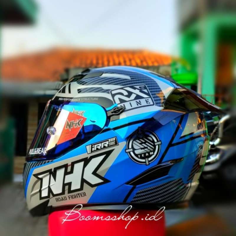 Jual Helm Nhk Rx9 Racer-x Blue Metalic Double Visor Full Face - M ...