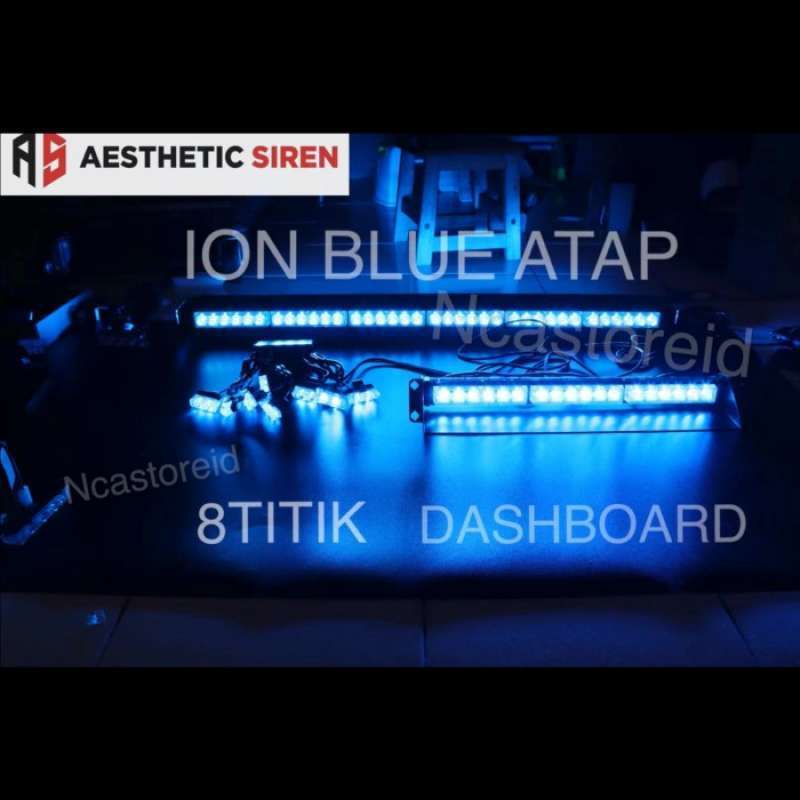 Jual Limited Paket Strobo Polisi Blue/ion Blue Atap,dashboard,dan Grill ...