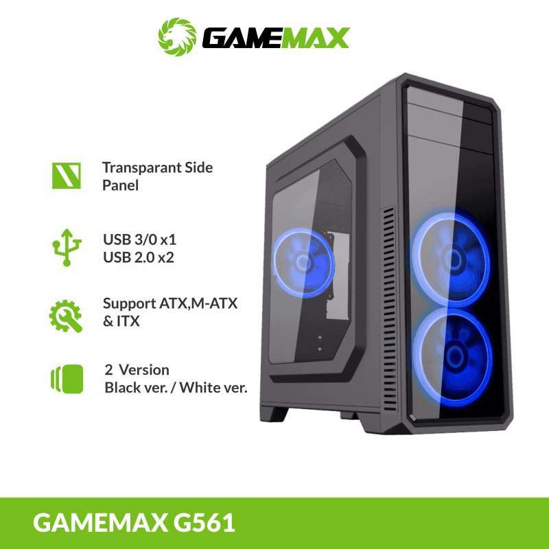 Jual Gamemax G561 Mid Tower Gaming PC Case - Black di Seller GameMax ...