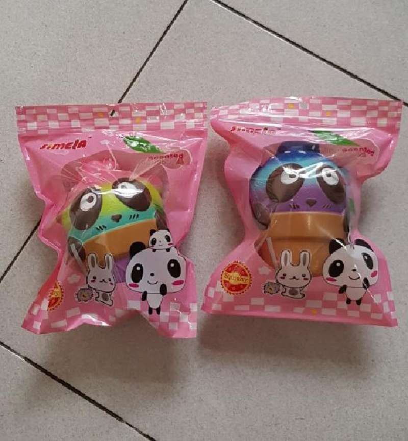 Jual Squishy Jumbo Sundae Ice Cream Cone Panda Strawberry + Packaging ...