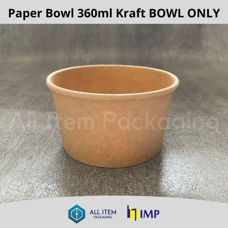 Jual Brown Kraft Paper Bowl 360ml / 12 Oz / Mangkok Kertas @50Pcs BOWL ...