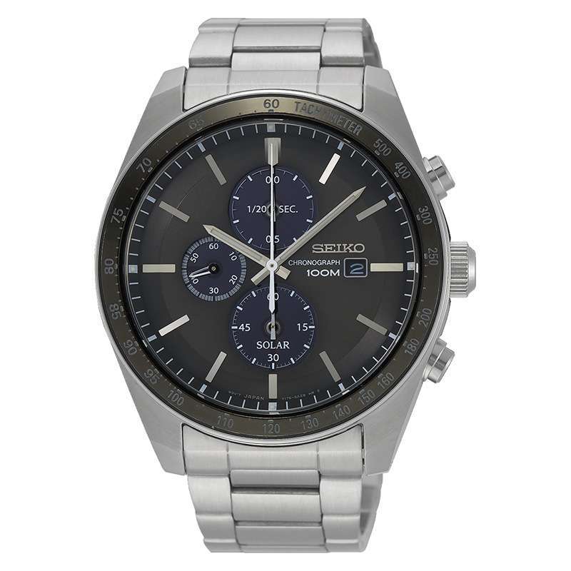 Promo Jam Tangan Pria Seiko Chronograph Ssc715p1 Solar Black Dial ...