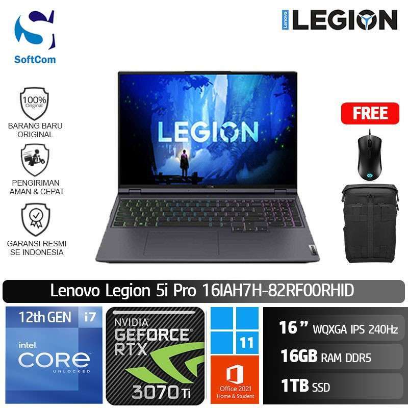 Jual Lenovo Legion 5i Pro Rhid Laptop Gaming [core I7 12700h/16gb/1tb Ssd/rtx3070 Ti 8gb/16 ...