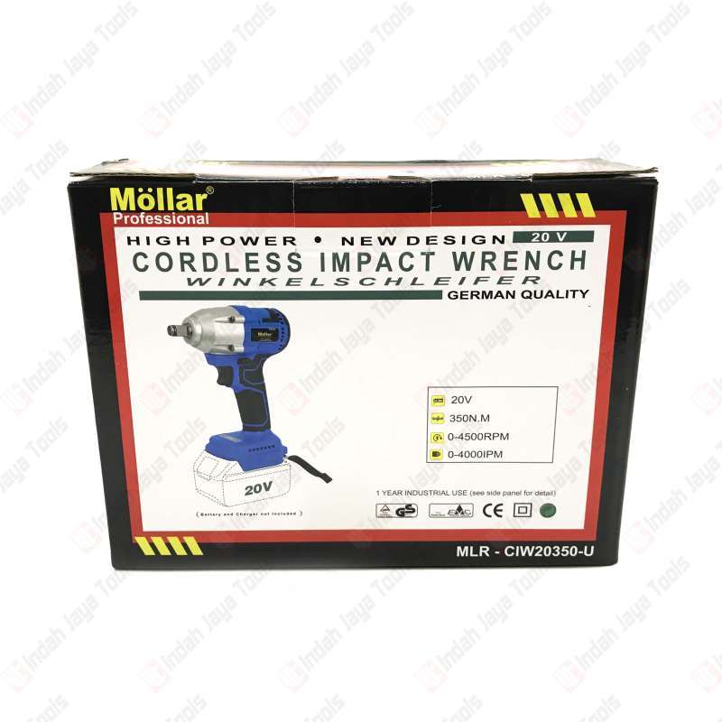 Jual Mollar Ciw20350-u Cordless Impact Wrench 20v Mesin Buka Baut ...