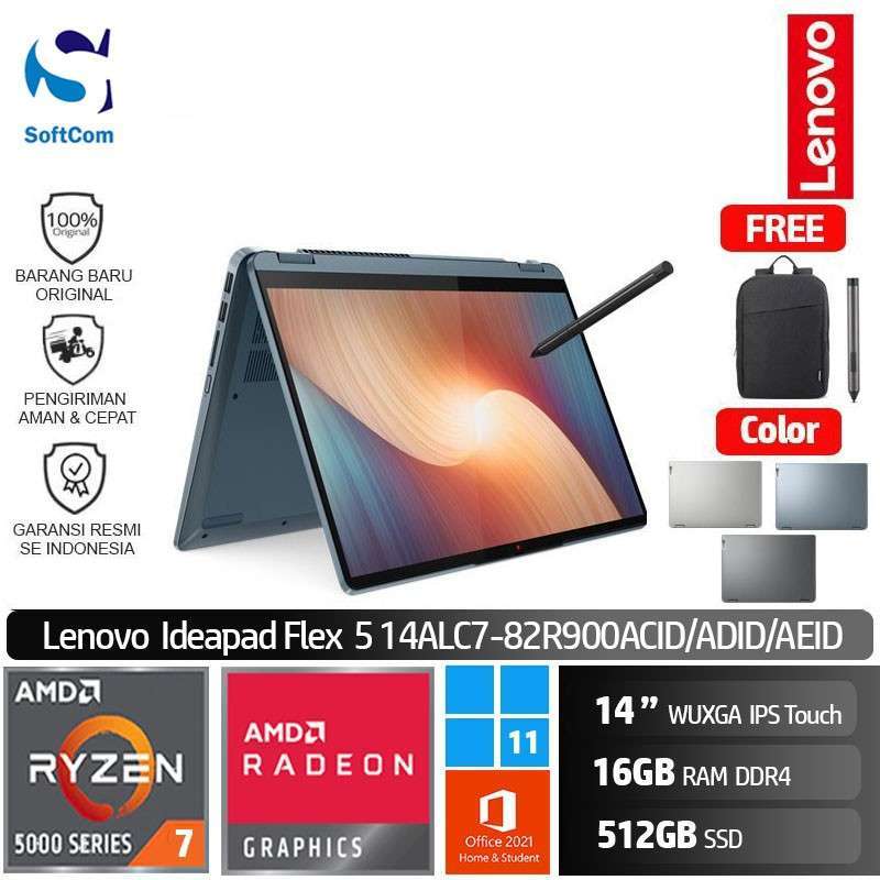 Jual Lenovo Ideapad Flex 5 Acid Adid Aeid Laptop 2 In 1 [ryzen 7-5700u ...