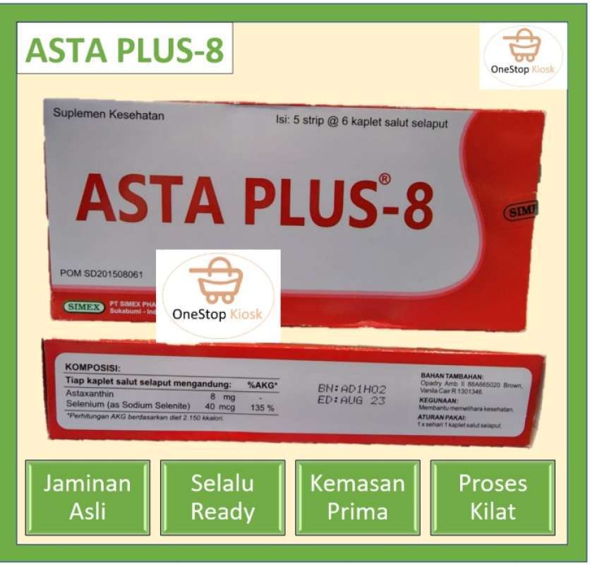 Jual Asta Plus-8 (1 Box / 30 Tablet), Suplemen Antioksidan Di Seller ...
