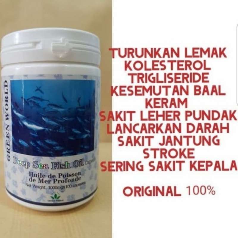 Jual Deep Sea Fish Oil Capsule Green World Original - Obat Kolesterol ...