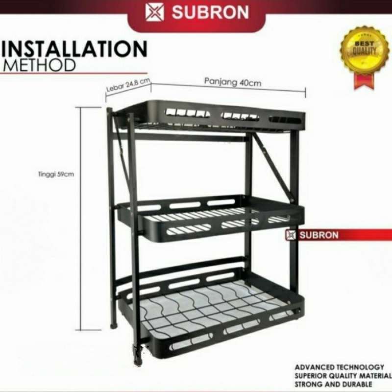 Promo Rak Piring Stainless 3 Susun Hitam Diskon 23% di Seller Uranus ...