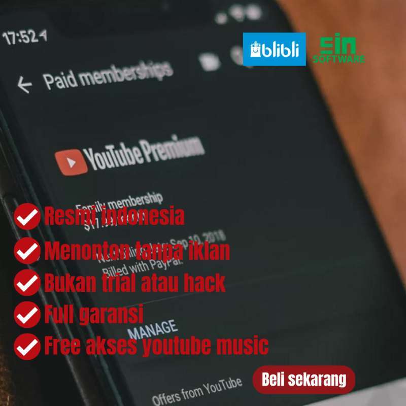 Jual YOUTUBE PREMIUM | YT | YOUTUBE VIP | YOUTUBE 1 BULAN | YOUTUBE 4 ...