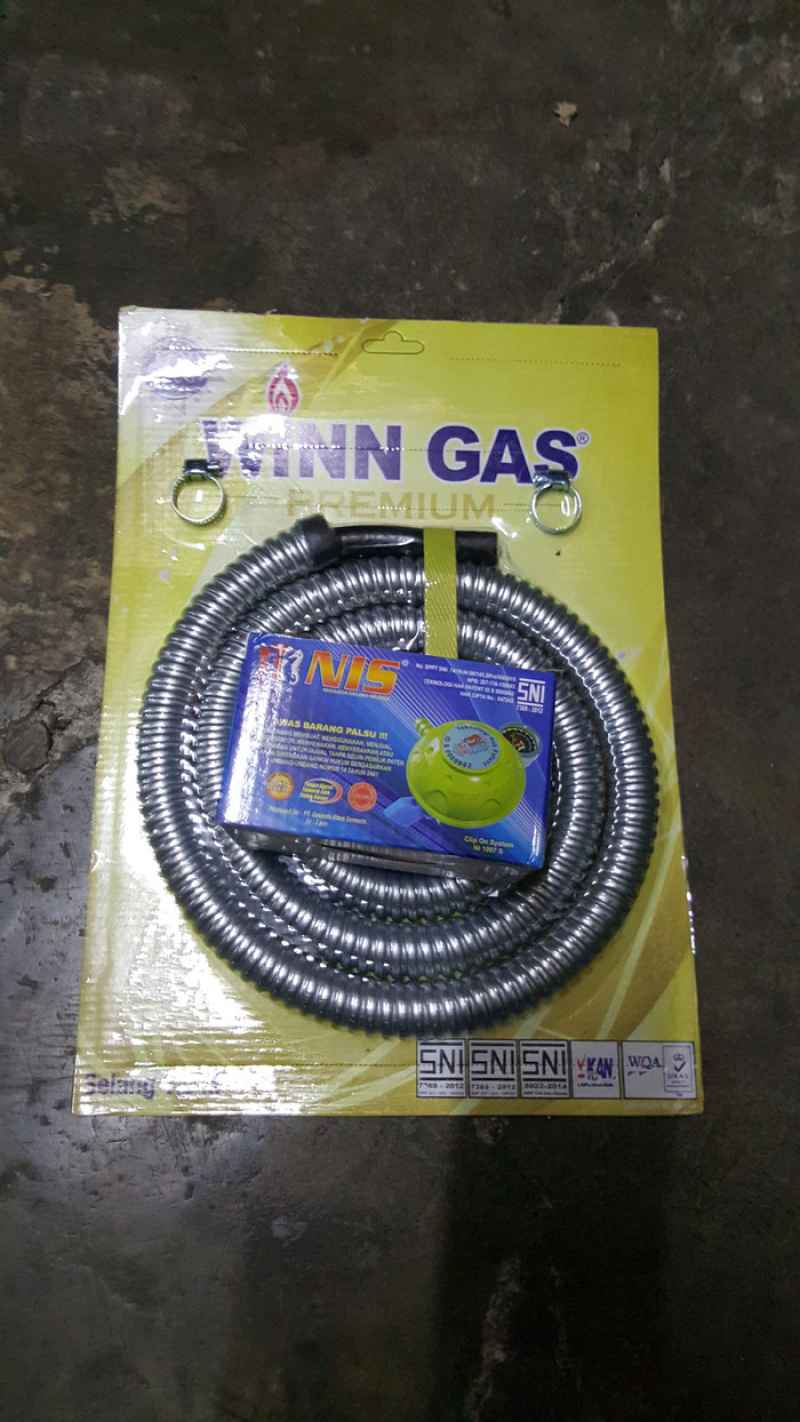 Jual Selang Paket Flexible Premium Win Gas Dan Regulator Gas Nis Meter ...