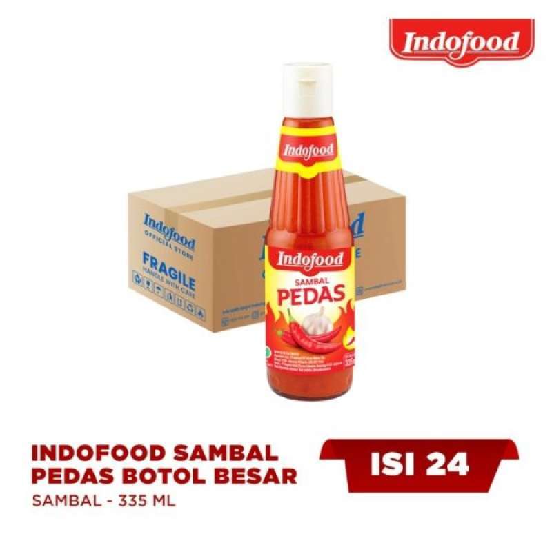 Jual 1 Ctn - Sambal Indofood Pedas Botol 335 Ml Di Seller Indofood ...
