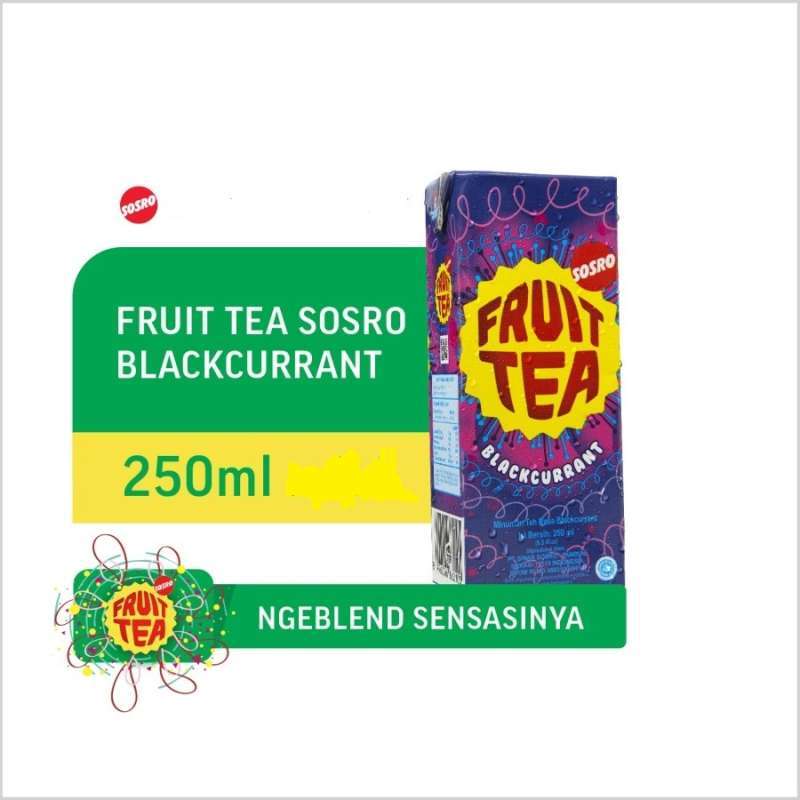 Promo SOSRO FRUIT TEA BLACKCURRANT 250ML KOTAK TEH RASA BUAH Diskon 8% ...