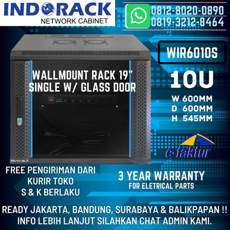 Jual Indorack Wallmount 19 Inch 10u Depth 600mm Single Door - Wir6010s Di Seller Paperindo Store ...