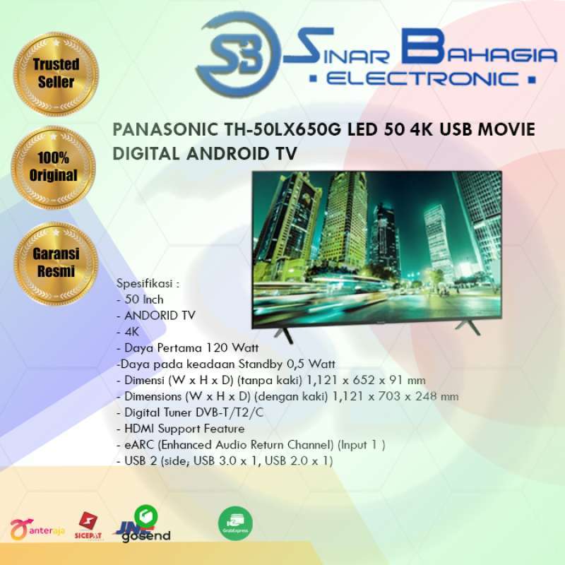 Jual Panasonic Th-50lx650g Led 50 4k Usb Movie Digital Android Tv (new) (khusus Bandung) Di ...