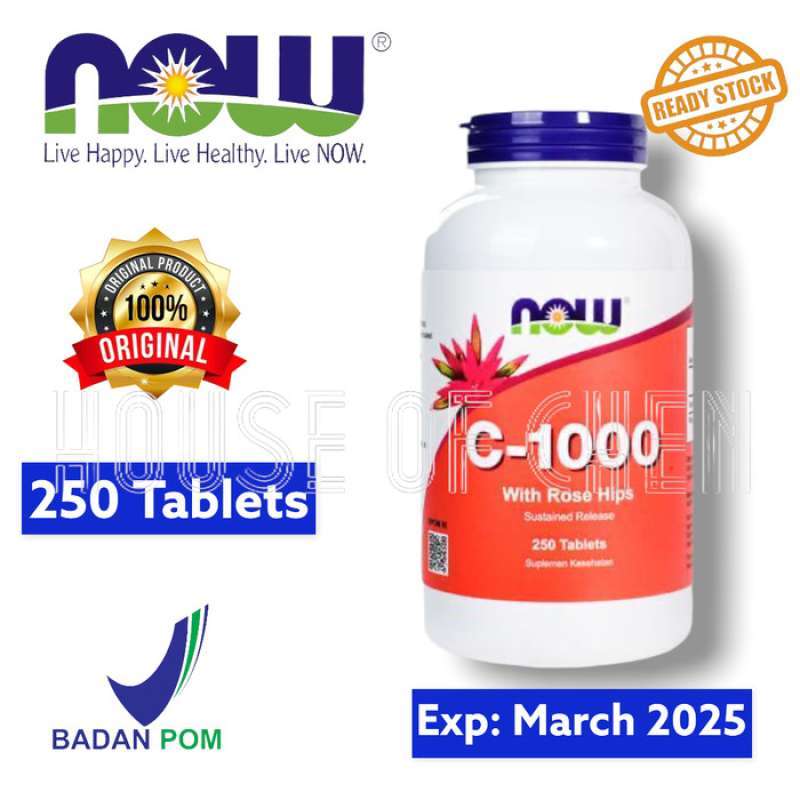 Promo NOW Foods Vitamin C-1000 Sustained Release with Rosehips 250 ...
