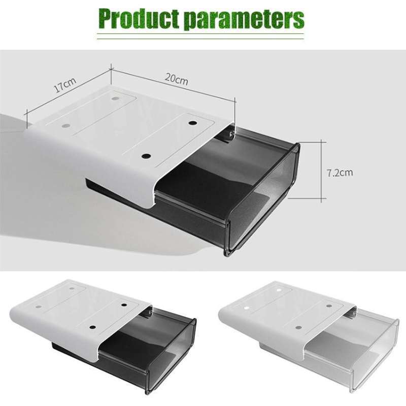 Jual Laci Tempel Rak Bawah Meja Kotak Tersembunyi Penyimpanan Meja Laci ...