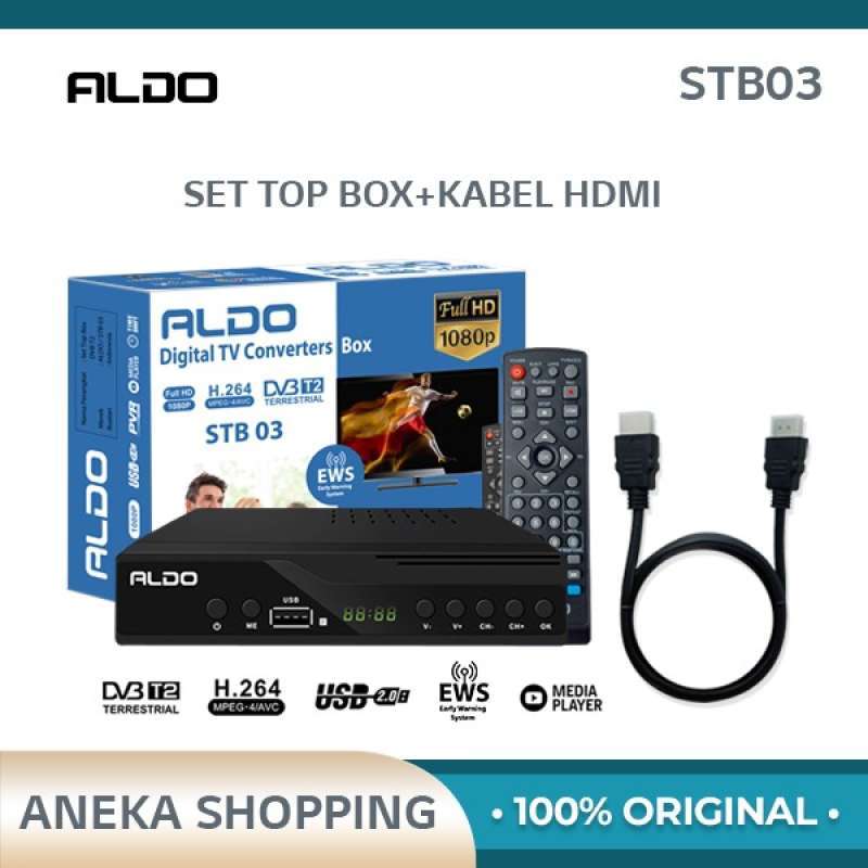 Jual SET TOP BOX - STB - ALDO DVB-T2 Full HD + KABEL HDMI - READY STOCK ...