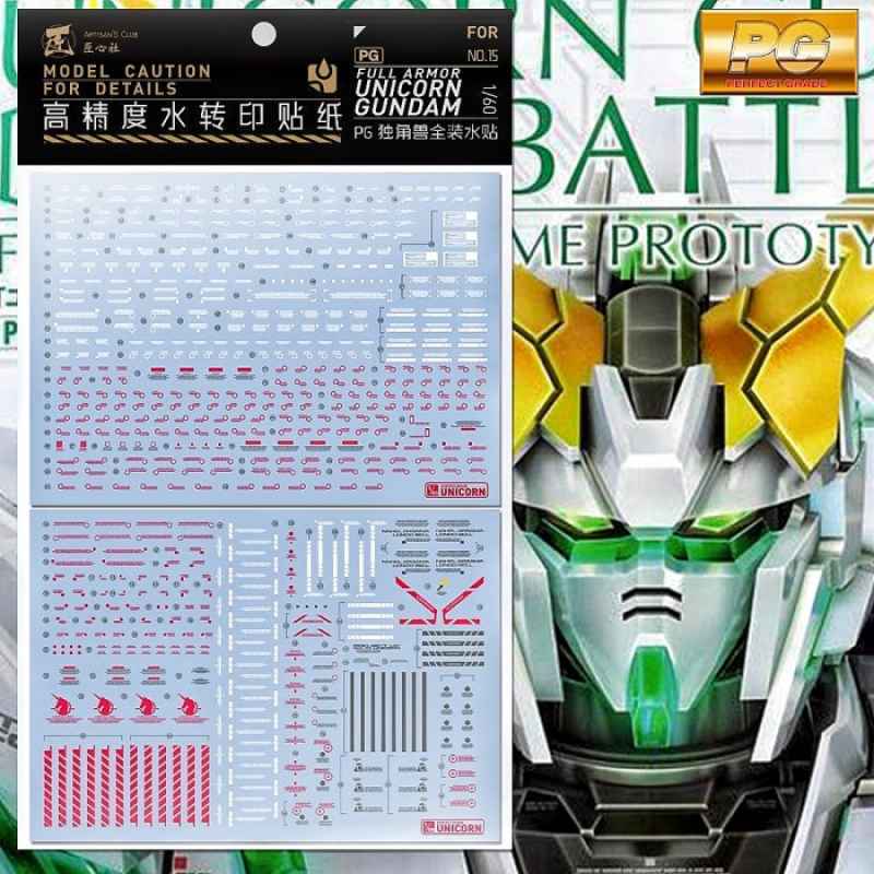 Promo PG FULL ARMOR UNICORN GUNDAM WATER DECAL ARTISAN'S CLUB Diskon 23 ...