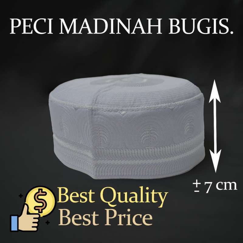 Jual Kopiah Peci Madina Bugis Warna Putih Motif Pohon Kurma Harga Terjangkau Kualitas Bagus ...