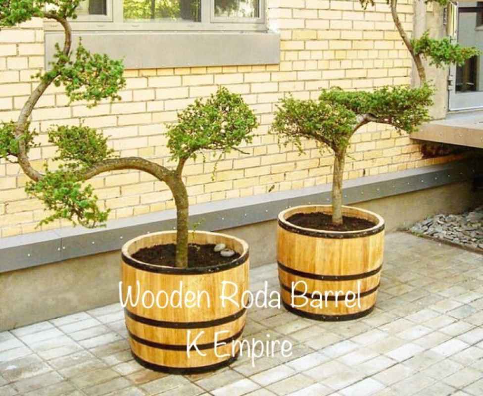 Promo Pot tanaman / barel kayu / gentong kayu / pot kayu Diskon 29% di ...