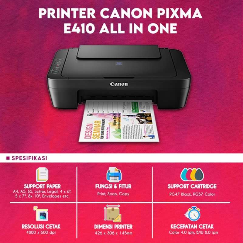 Jual Printer Pixma E-410 / Mg2570s Mg2577s All-in-one Print Scan Copy Di Seller Paperindo Store ...