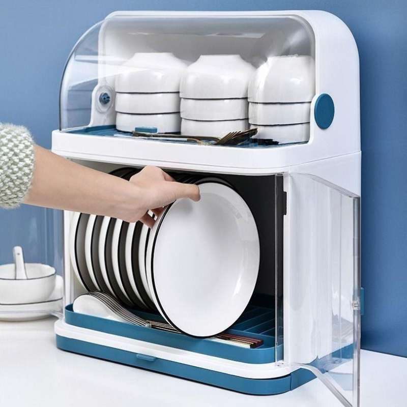 Jual Rak piring plastik DISH DRYER BOX rak 1 susun tertutup portable ...