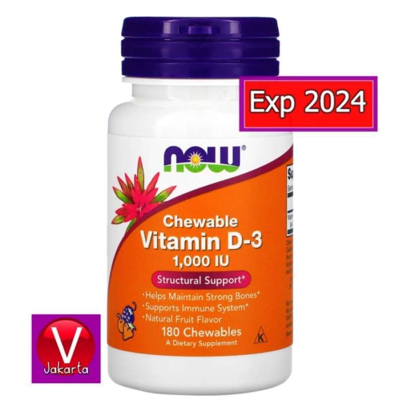 Jual Now Foods Food Vitamin D3 Anak 1000 Iu Chewable 180 Sg Now D3 Anak ...