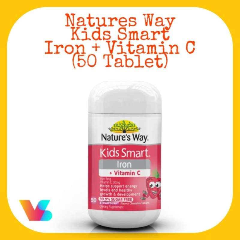 Promo Natures Way Kids Smart Iron Plus Vitamin C (50 Tablet) Diskon 33% ...