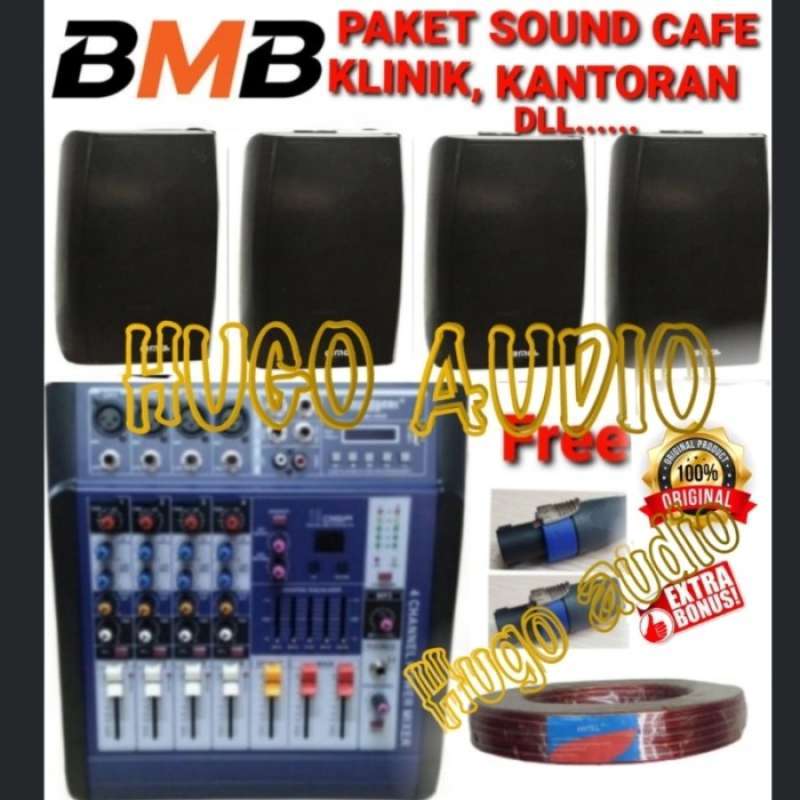 Promo PAKET SOUND SYSTEM CAFE KLINIK AULA RESTORAN BMB KG 511 4 SPEAKER ...