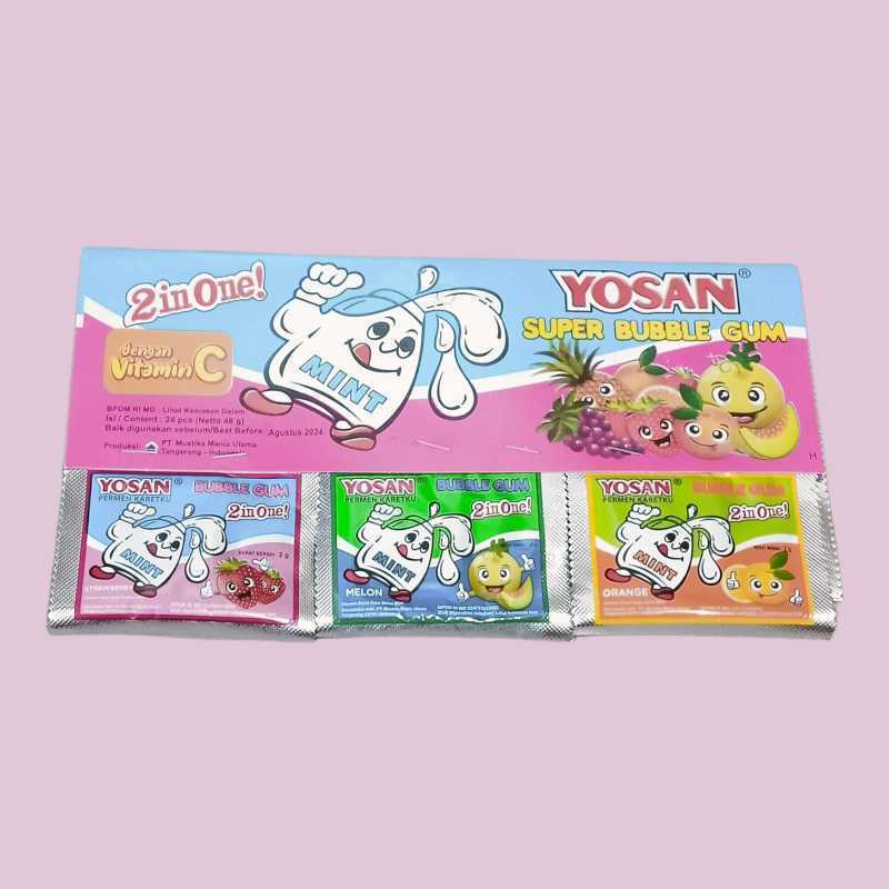 Jual Permen Karet Yosan Jadul Lembaran Rasa Buah [24 Pcs/lembar] Di ...