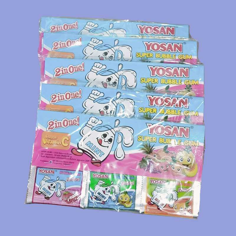 Jual Permen Karet Yosan Jadul Lembaran Rasa Buah [24 Pcs/lembar] Di ...