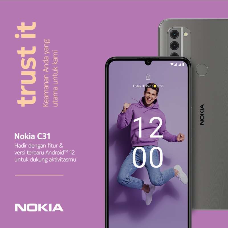 Jual Nokia C31 | 4/64 Gb | Android 12 | Kamera 13mp - Charcoal Di ...