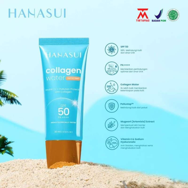 Jual Hanasui Collagen Water Sunscreen Spf 50 Pa++++ Uv 30ml Di Seller ...