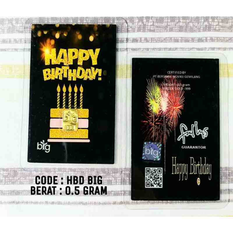 Jual LOGAM MULIA MINI BIG 0.5 GRAM EDISI HAPPY BIRTHDAY GOLD / LM EMAS ...