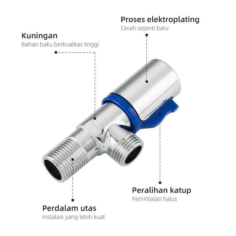 Jual Stop Keran Frap / F7303 Triangle Valve / 1/2 X 1/2 Stop Kran Sale ...