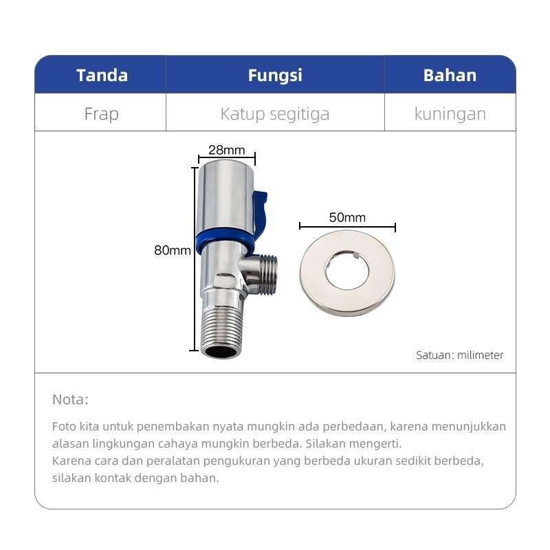 Jual Stop Keran Frap / F7303 Triangle Valve / 1/2 X 1/2 Stop Kran Sale ...